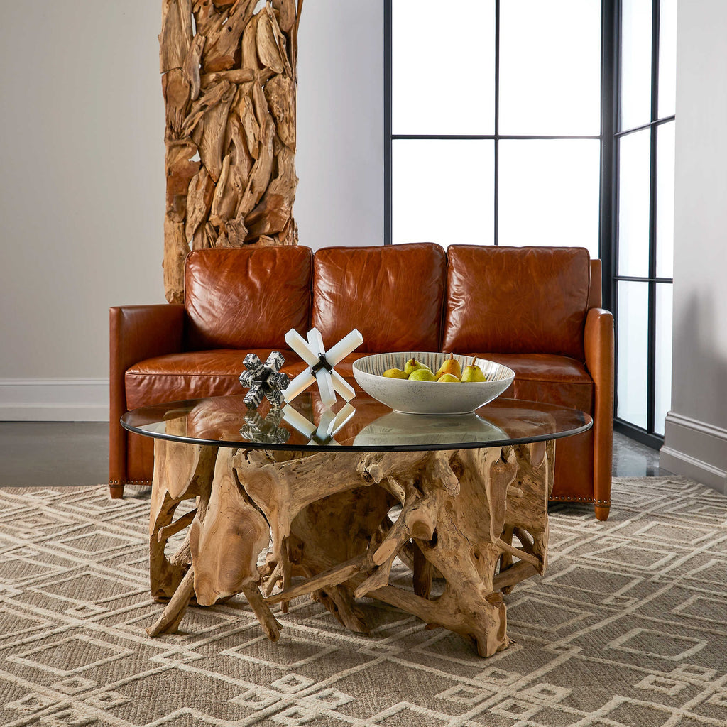 Teak Root Round Coffee Table – Sofa Land